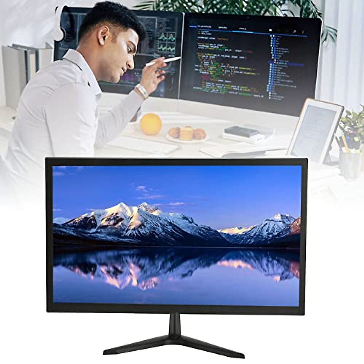 Rendon 23.6 Inch LCD Monitor Builtin Speakers LCD Monitor 1920x1080 for Desktop Computer (US Plug)