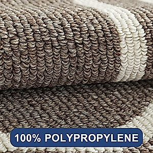 COSY HOMEER Long Kitchen Floor Mats for in Front of Sink Super Absorbent Kitchen Rugs and Mats 24"x48" Non-Skid Kitchen Mat Standing Mat Washable,Polypropylene,Brown,Frame