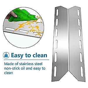 Zemibi 5 PC Heat Shield Tent Plate 17 5/16" Grill Replacement Parts for Charmglow 720-0234, BBQ Repair Kits for Nexgrill 720-0033 720-0234 720-0289 Gas Grill Models, Stainless Steel BBQ Burner Cover