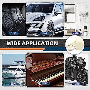 Boomersun 8 Pack 6“ Wool Buffing Pad - Free Adjustment of Tightness, Fit for 5" to 6" Wool Buffer Polishing Pads for Car & Motorcycle Polishing, Glass Grinding