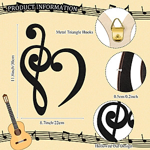 Amyhill Heart Music Wall Decor Musical Notes Wooden Music Wall Decorations Music Symbol Hanging Wall Sign Aesthetic Art for Music Room Home Wedding Present Bedroom Living Room Dining Room