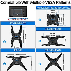 MOUNTUP TV Wall Mount, TV Mount Swivel and Tilt Full Motion for Most 26-55 Inch LED LCD Flat Curved TVs with Single Stud Articulating Arm, Wall Mount TV Bracket up to VESA 400x400mm & 88lbs, MU0014
