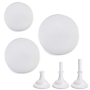 Yarlung Set of 3 Metal Cake Stands, 8/10/12 Inch Pillar Style Cupcake Display Stands Dessert Trays Pie Plates for Wedding, Party, Birthday, Gatherings, White