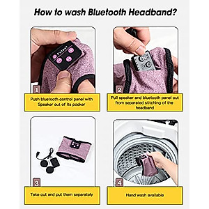 Perytong Sleep Headphones Bluetooth Headband Sleeping Headphones Bluetooth Sports Headband Built-in Thin Speakers | Comfortable for Slipping Running Yoga Side Sleepers Travel | Gift for Women Wen