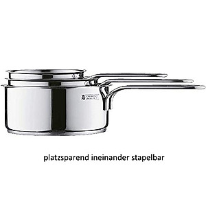 WMF Sauce pan Ø 12 cm Approx. 0,7l Mini Stackable Pouring Rim Cromargan, One, Grey