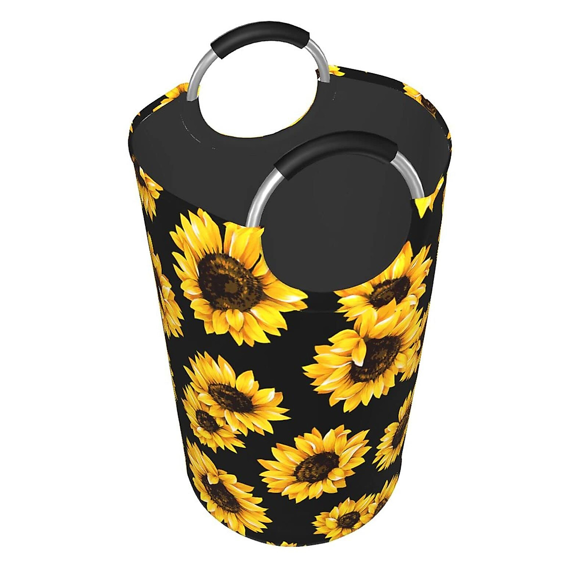 YISUMEI Laundry Basket Clothes Hamper Collapsible Durable Dirty Clothes Storage Laundry Organizer Black Sunflower for Kids Adults Women Gift