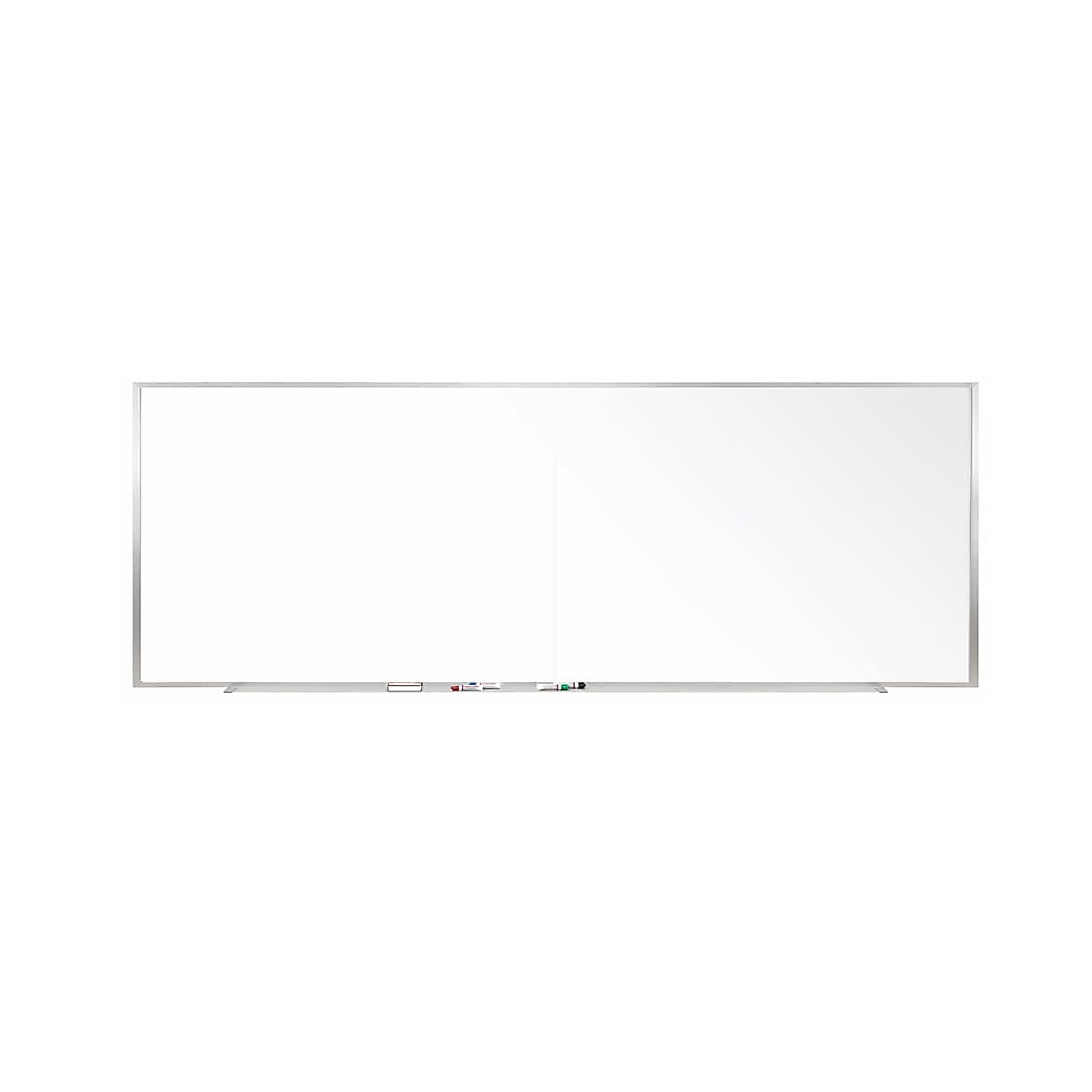 Ghent 4 x 12 Porcelain Magnetic Whiteboard, Aluminum Frame, 1 Marker, 1 Eraser, Made in The USA, 2 Piece Board with Joiner…