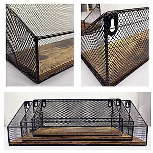 Schliersee Floating Shelves Wall Mounted Mesh Storage Shelf Set for Bathroom, Bedroom, Kitchen, Living Room, Office, Set of 3 Pack