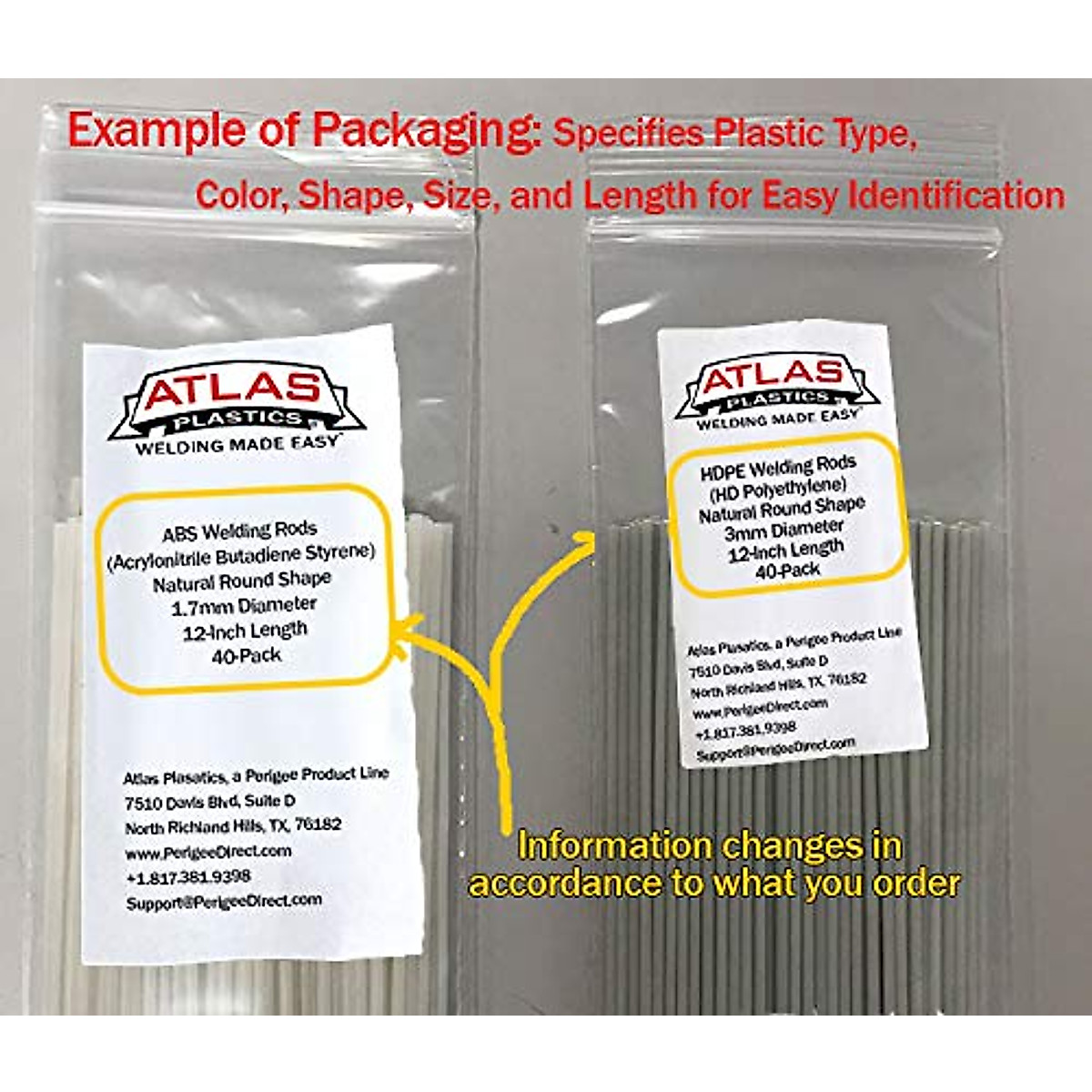 HDPE Polyethylene Plastic Welding Rods-Natural (White)-10 Feet (10-Pack of 12-Inch, 1/8in or 3mm Dia)