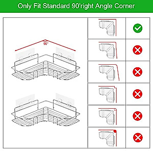 Diesisa Corner Shower Organizer, Stainless Shower Caddy with Adhesive Wall Hooks Shower Shevles Corner for Bathroom, Toilet, Dorm