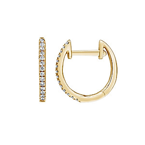 1/10 Carat Diamond, 14k Gold Hoop Earring (H-I, I1-I2) by La4ve Diamonds | Real Diamond Hoop Earrings For Women | Gift Box Included