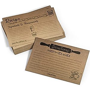 Premium Recipe Cards 4x6 Double Sided - 50 pcs - Quality Thick Card Stock - 14pt