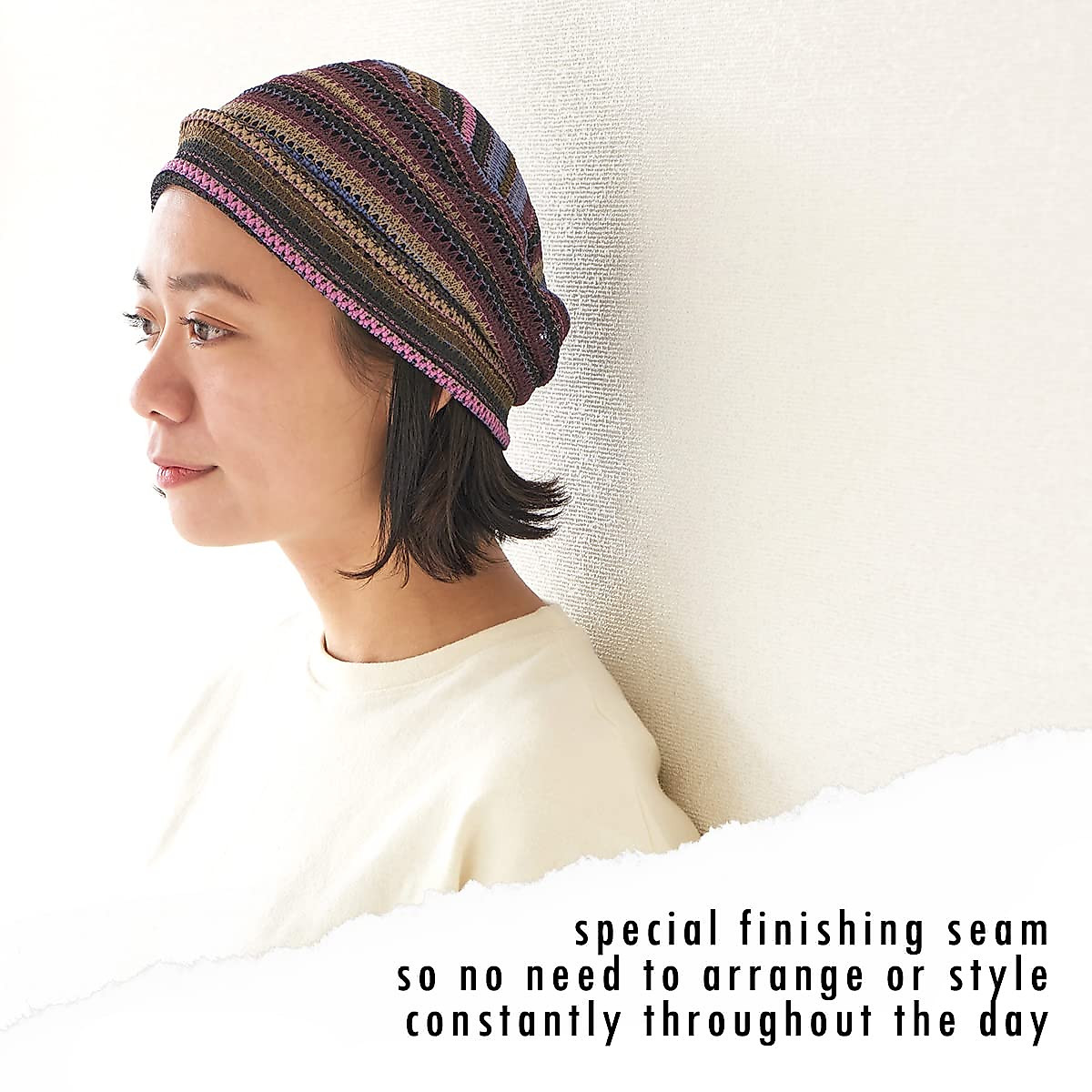 CHARM Men Summer Beanie Knit - Women Hipster Slouchy Hat Boho Street Crochet Cap Navy