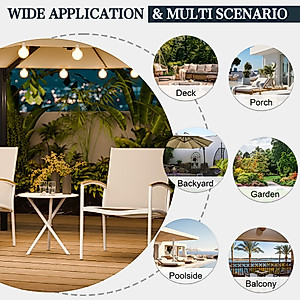 SUNLEI 3-Piece Patio Bistro Sets, Outdoor Black Chairs & Patio Furniture Conversation Set-Two Chairs with Coffee Table (Non-Rocking Chairs/White)