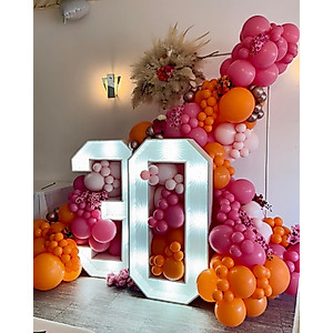 Woaipati Tropical Luau Party Garland Arch Kit, 151pcs Magenta Apricot Orange Macaron Red Balloons for Hawaiian Beach Pool Theme Aloha Party Birthday Baby Shower Supplies Summer Party Decorations