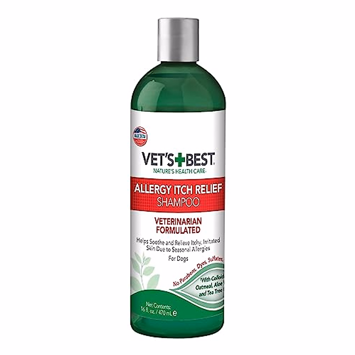 Vet's Best Allergy Itch Relief Dog Shampoo | Cleans and Relieves Discomfort from Seasonal Allergies | Gentle Formula | 16 Oz