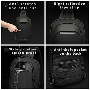 Yakelo Sling Bag for Men Women, Crossbody Sling Bag Multipurpose Waterproof Anti theft Backpack Shoulder Bags for Outdoor/Travel Hiking