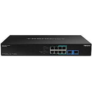 TRENDnet TPE-BG102g, 10-Port Gigabit 240W PoE++ Switch with 4 x 95W PoE++ Ports, 4 x 30W PoE+ Ports, 2 Gigabit SFP Slots,240W PoE Budget, 1U 19” Rack Mountable,Lifetime Protection