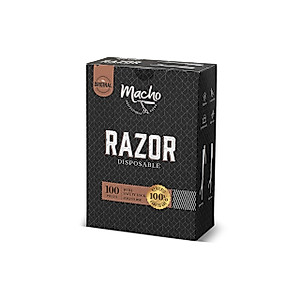 Professional Straight Razors for Men - 100 Disposable Straight Edge Razors Featuring Stainless Steel Blade w/Blade Guard - Essential Barber Accessories for Close Shaving and Grooming by Better Barber