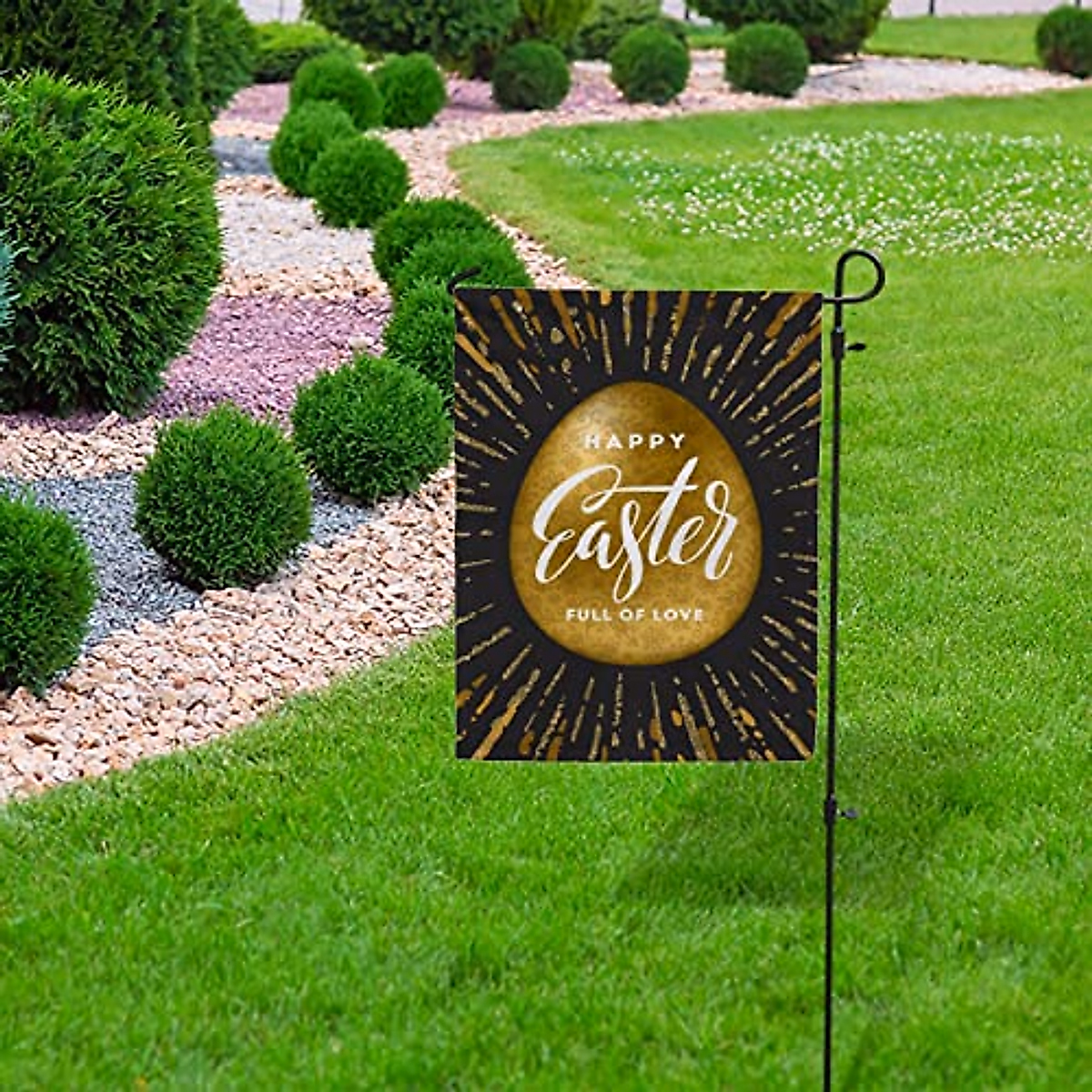 My Little Nest Seasonal Garden Flag Happy Easter Golden Egg Double Sided Vertical Garden Flags for Home Yard Holiday Flag Outdoor Decoration Farmhouse Banner 28"x40"