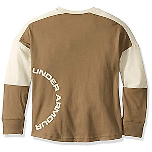 Under Armour Sportstyle Color Blocked Long-sleeve Shirt, Outpost Green (331)/Butter White, Youth X-Large