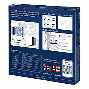 ARCTIC F14 PWM PST - PC Fan, 140mm PWM PST Case Fan with PWM Sharing Technology (PST), Quiet Motor, Computer, Fan Speed: 200–1350 RPM - Black