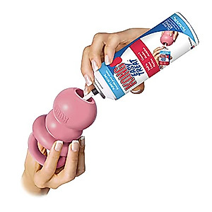 KONG Puppy Binkie - Small Dog Toy - Soft Teething Rubber - Treat Dispensing Dog Toy - Stuffable Dog Toy for Chewing & Playing - Dog Toy to Support Sore Gums & Teeth - Pink - Small Puppies