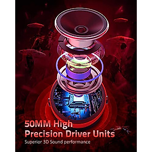 WolfLawS Gaming Headset for PS5 PS4 PC Xbox One Switch, Removable Noise Cancelling Over Ear Headphones with Mic, Bass Surround Sound, Memory Earmuffs, Wired Headsets for Mac Laptop Xbox Series