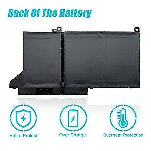 TsuLin DJ1J0 Laptop Battery Replacement for Dell Latitude E7280 E7480 E7290 E7380 E7390 E7490 Series Notebook PGFX4 ONFOH DJ1JO 451-BBZL 11.4V 42Wh 35000mAh