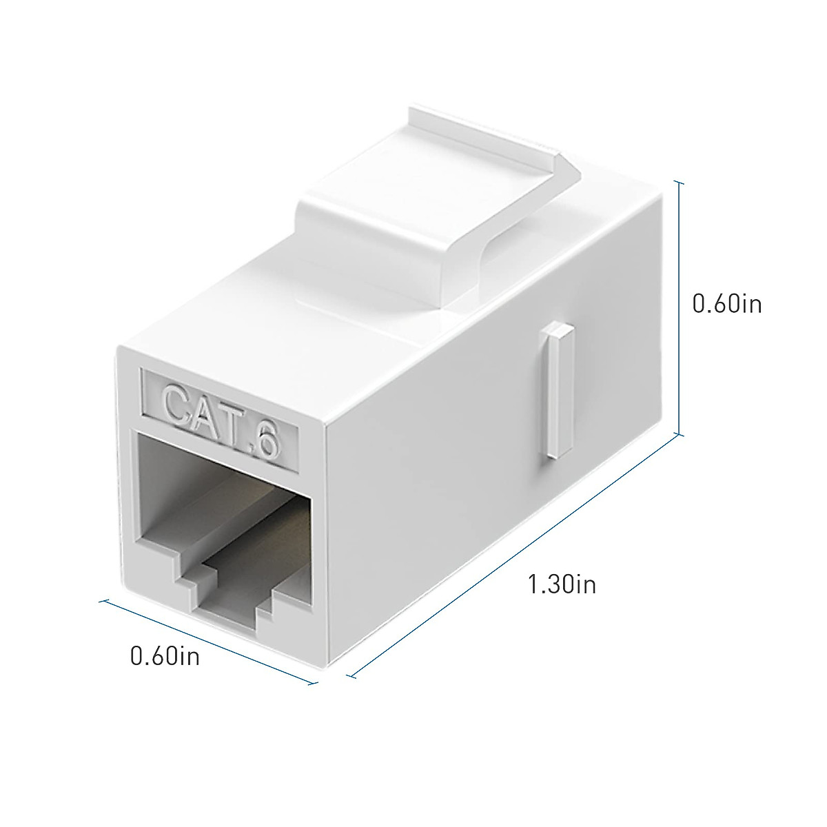 Tedgetal Cat6 Keystone Coupler RJ45 Ethernet Insert Jack Coupler 10 Pack Female to Female Inline Extender, White