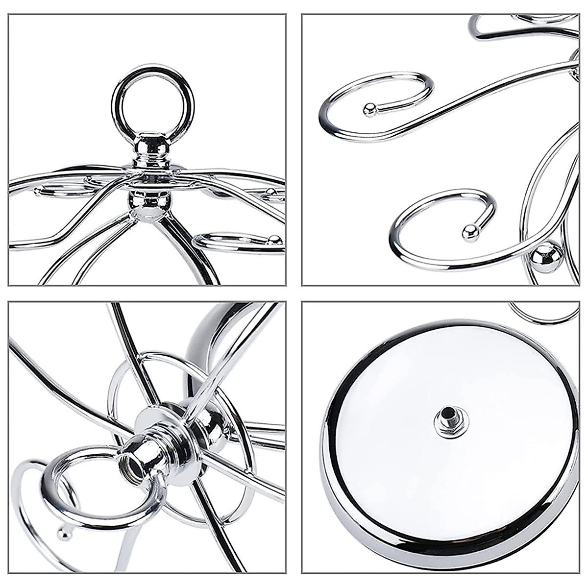 Hongiuia Wine Glass Holder - Freestanding Table Top Metal Art Goblets - 6 Cup Storage Rack for Kitchen Bar Decor Easy Access and Storage Wine Glasses - Silver