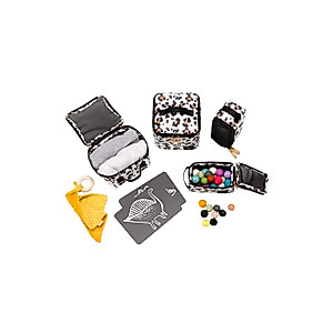 Petunia Pickle Bottom Inter-Mix 4-Piece Packing Cube Set| Portable Organization for Baby Essentials | Perfect Baby Caddy to Keep Everything Organized in Diaper Bag, Stroller or Nursery – Moon Leopard