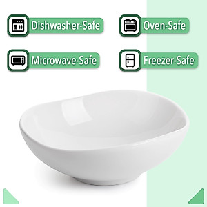 BTaT- Porcelain Bowls, 9 oz, Set of 8, White Triangle Dessert Bowls, Dip bowls, Sauce bowls, Small Serving Bowls, Small Bowls for Side Dishes, Ice Cream Dishes, Small White Bowls