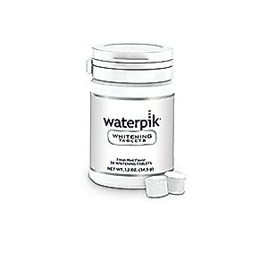 Waterpik Whitening Water Flosser Tablets, Teeth Whitening Tablets for Waterpik Whitening Flosser, Fresh Mint Flavour, Compatible with Waterpik WF-05 and WF-06 Models, Pack of 30 Tablets