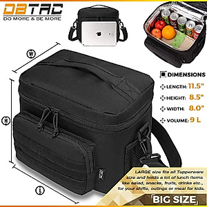 DBTAC Military Style Diaper Bag (Black) + Tactical Lunch Bag (Black), Durable Material with Large capacity, Multi-functional Design