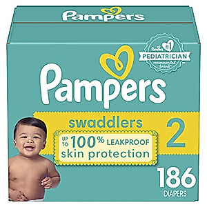 Pampers Baby Diapers and Wipes Starter Kit, Swaddlers Disposable Baby Diapers Sizes 1 (198 Count) & (186 Count) with Sensitive Water-Based Baby Wipes, 12 Pop-Top and Refill Combo Packs, 864 Count