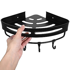 GOOHOCHY 1 Set Bathroom Storage Rack Soap Holder Bathroom Wall Shelf Toilet Storage Shelf Storage Shelves Home Wall-Mounted Shelves Wall-Mounted Sundries Holders Stainless Steel Black