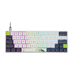 EPOMAKER SK64S Hot Swappable Bluetooth 5.1 Wireless/Wired Mechanical Keyboard with RGB Backlit, PBT Keycaps for Win/Mac/Gaming (Gateron Optical Yellow, Panda)