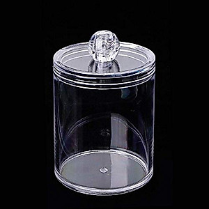 AXX Qtip Dispenser Apothecary Jars Bathroom - Qtip Holder Storage Canister Clear Plastic Jar for Cotton Ball,Cotton Swab,Q-Tips,Cotton Rounds