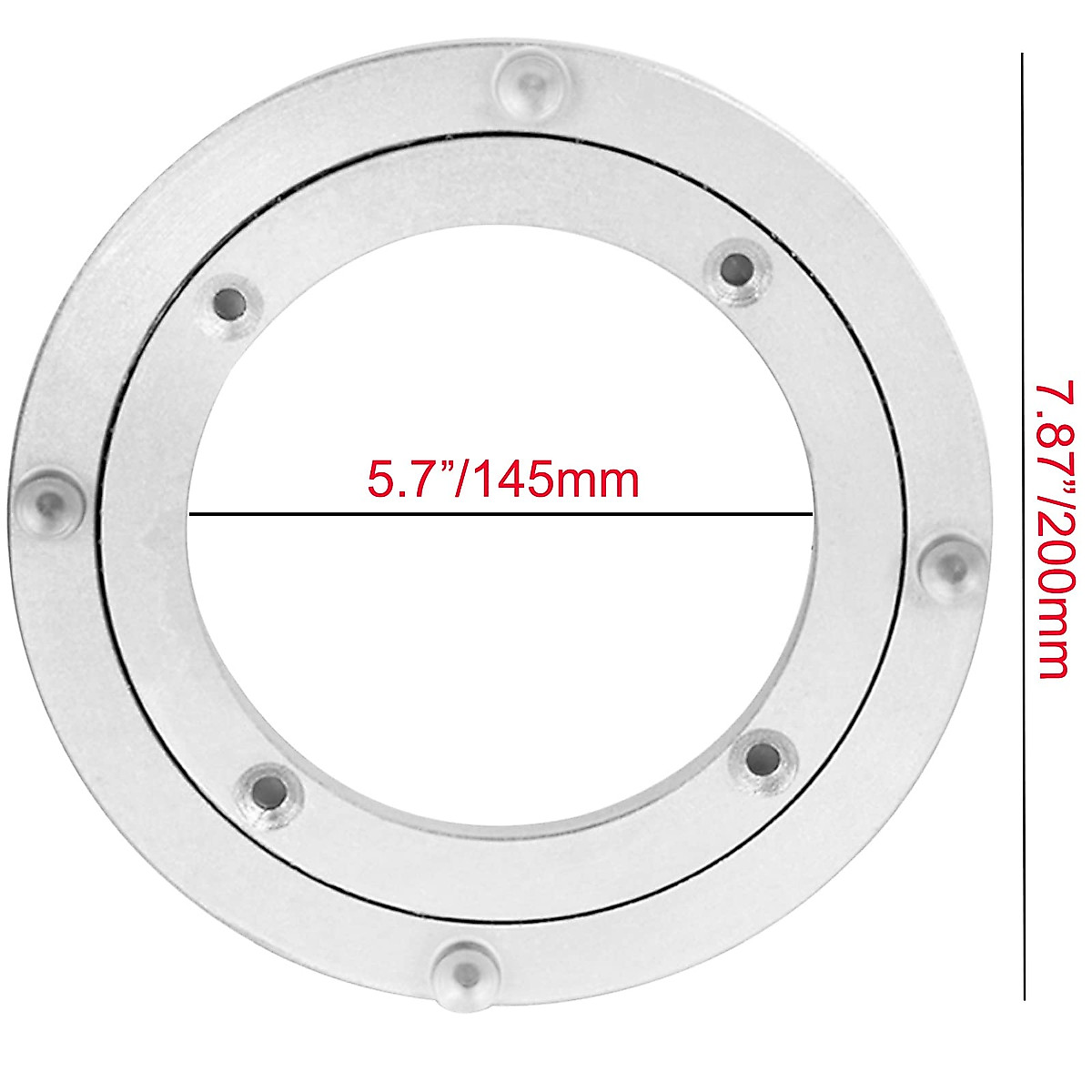 Lazy Susan Bearing, Heavy Duty Aluminium Alloy Turntable Bearing Swivel Plate Lazy Susan Rotating Bearing Round Smooth Swivel Turntable Hardware for Dining Table, 8"