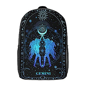 17 inch Gemini student schoolbag constellation backpack constellation print travel backpack casual backpack for boys and girl