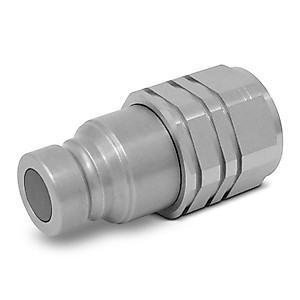 3/4" NPT Skid Steer Flat Face Hydraulic Quick Connect Couplers/Couplings Set w/Dust Caps