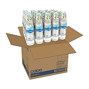 Georgia-Pacific 5356DX Dixie PerfecTouch 16 oz. Insulated Paper Hot Coffee Cup by PRO , Coffee Haze, 500 Count (25 Cups Per Sleeve, 20 Sleeves Per Case), Coffee Haze Design, White/ multicolor