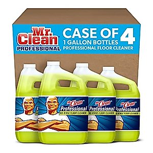 Mr. Clean Professional Floor Cleaner, Bulk No-Rinse Ready to Use Cleaner Refill for Hardwood, Tile or Laminate Floors, Commercial Use, 1 Gal. (Case of 4)