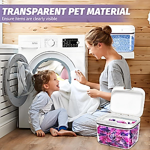 2 Pack 94OZ Laundry Pods Container,Laundry detergent dispenser with One-Press Lid,Laundry Pod Holder Containers For Laundry Powder,Dryer Sheet