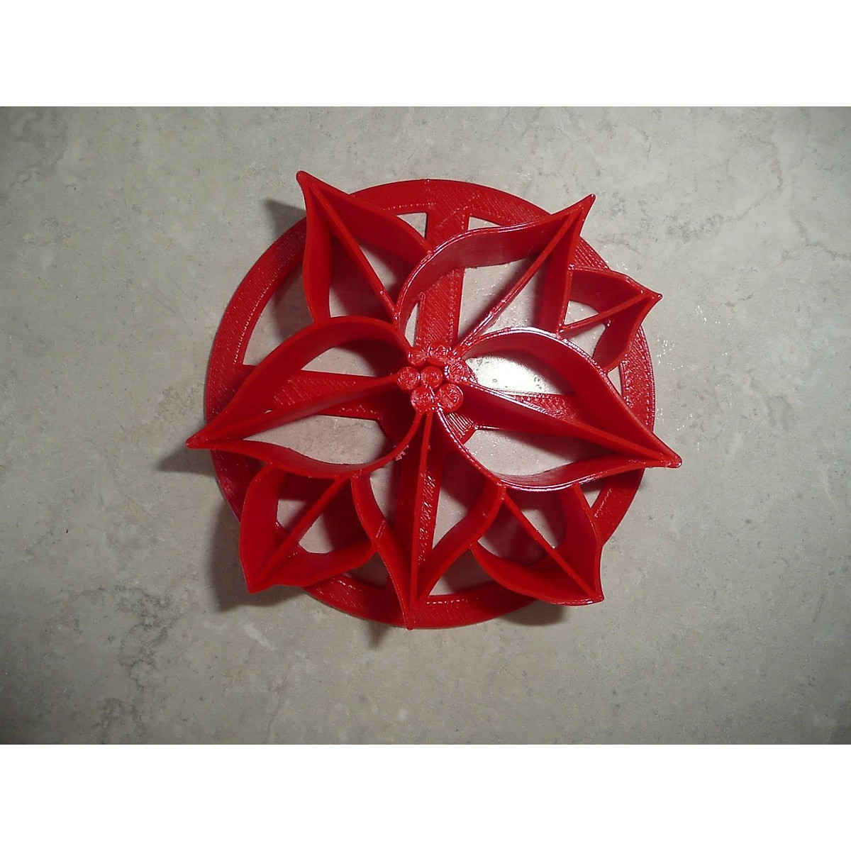 MINI SIZE POINSETTIA DESIGN CONCHA COOKIE CUTTER MEXICAN SWEET BREAD STAMP MADE IN USA PR4894