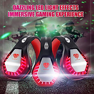 ENVEL Gaming Headset for PS4/PS5/Switch,Surround Sound Stereo Sound,Omnidirectional Microphone Vibration LED Light Compatible with Xbox One X S/PC/Laptop/Mac