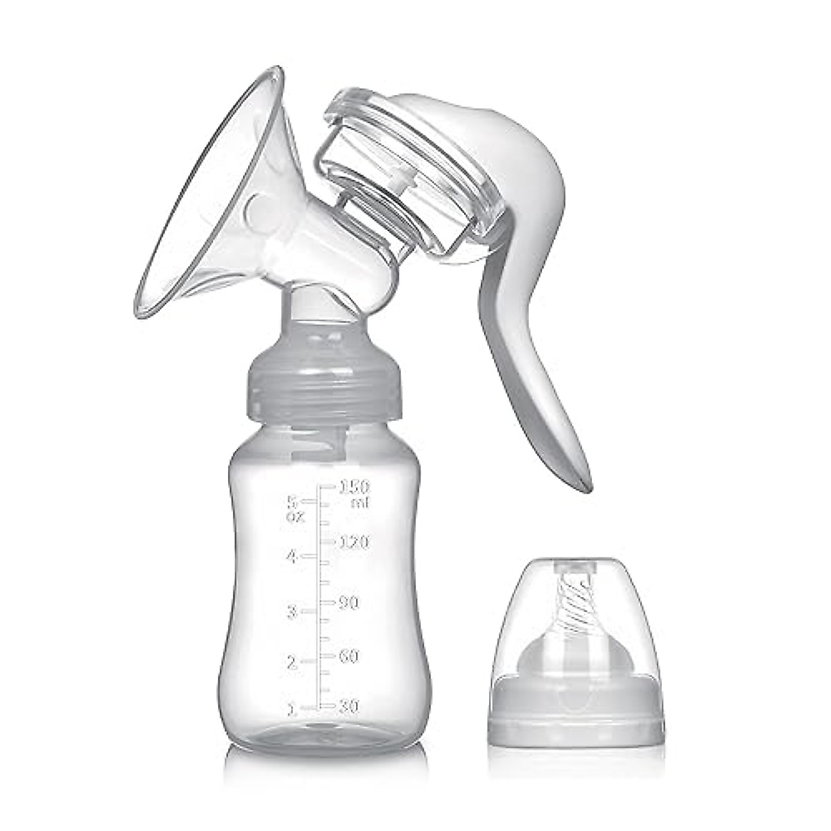 Smart Mommy Manual Breast Pump and Milk Collector - Innovative Design, Hand Pump Breast Pump, Silicone, BPA Free, 150 ml Collector