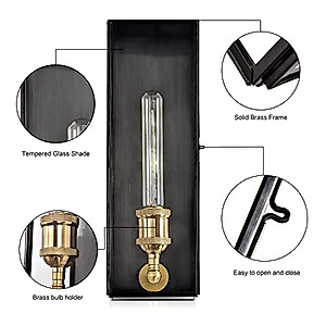 c cattleya Brass Outdoor Wall Sconce, Anti-Rust Exterior Light Fixtures with Tempered Glass, Waterproof Outdoor Porch Light for House Front Porch Garage Patio Hallway