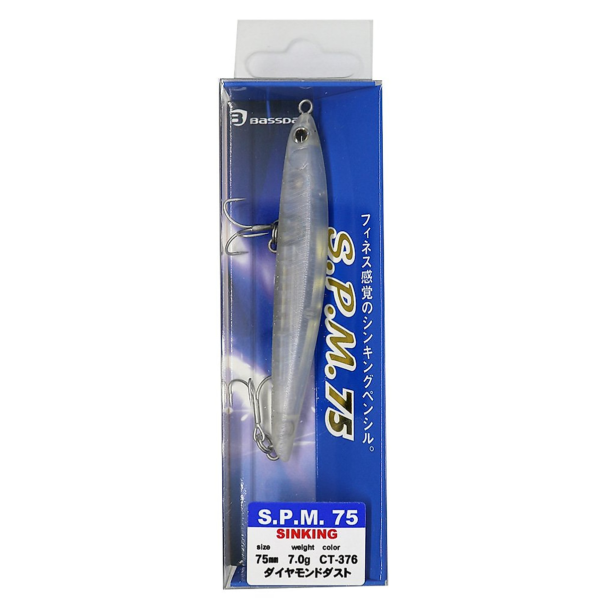Bassday CT-37 Pencil Bait S.P.M 3.0 inches (75 mm), 0.2 oz (7 g), 6 Diamond Dust Lure
